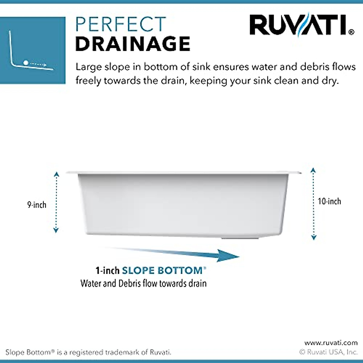 Ruvati 32 x 19 inch Undermount Granite Composite Single Bowl Kitchen Sink - Arctic White - RVG2033WH