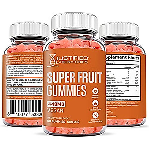 Superfruit Gummies 448MG Contain Essential Daily Nutrients Collagen Alternative Supports Healthy Hair Skin Nails Chewable Vitamins for Women Men 60 Gummys
