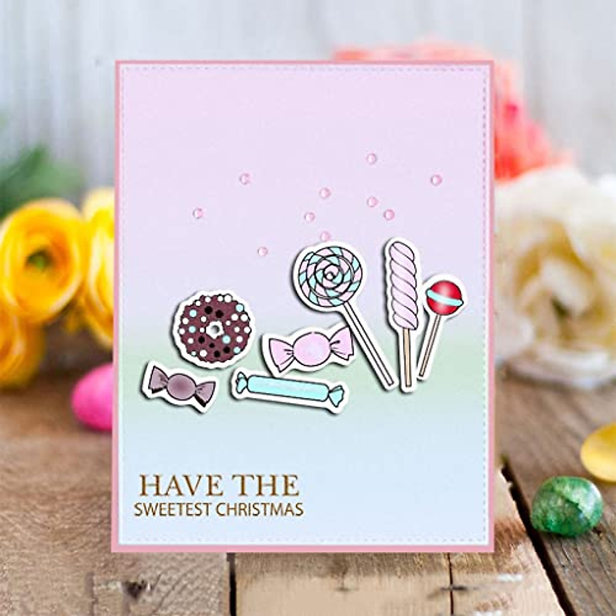 Decorative Transparent Silicone Stamp for Creative Cartoon Rubber Stamp DIY Christmas Birthday Wedding Cards Making Supp Christmas Card Making Stamps for Crafting