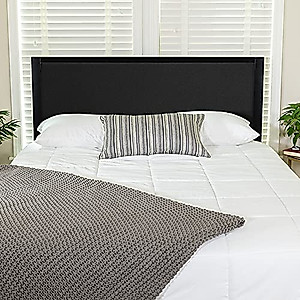 Flash Furniture Melbourne Metal Upholstered King Size Headboard in Black Fabric