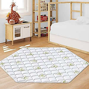 Hexagon Playpen Mat, Premium Foam Baby Playmat Fits Regalo Portable Play Yard 48 Inch and hiccapop 53" PlayPod Playpen, 6 Panel Playpen Mattress Non Slip Kids Tent Mat Hexagon Pad Mat
