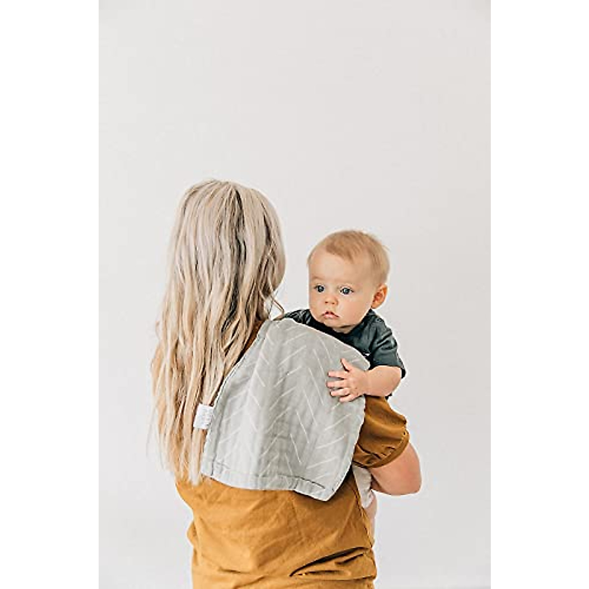 Mebie Baby Burp Cloths, Neutral Print 3-Pack, Muslin Burp Cloth Set for Spit Up, Drool, and More, Boho Burp Cloths for Baby Boy and Girl, Baby Must Haves for Registry Lists and Gifts for Newborns