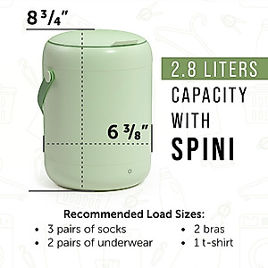 Portable Laundry Washing Machine - Great for Travel, Camping, and RVs - Mini Compact Washer for Delicate Fabrics and Small Loads - Includes Strainer and Handle (Green)