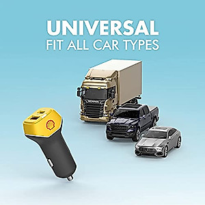 Shell Dual USB C Car Charger 38W Mini Quick USB Power Adapter, 20W PD USB C + 18W QC USB A Fast Charging for iPhone 12/Pro/Max/Mini/Magnet Snap, iPad Air/Mini, Android, and More.