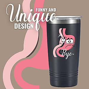 Onebttl Bariatric Surgery Gifts, Surgery Gastric Awareness Gift for Her/Him, Gastric Sleeve Surgery Medical Gift, 20 oz Travel Tumbler with Lid and Straw, Gift Box and Card Included, Bye B*tch