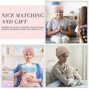 5 Pieces Women's Slouchy Beanie Hat Stretch Turban Hats Cancer Headwear Caps Baggy Skull Sleep Scarf (Pure Color Style) Multicoloured
