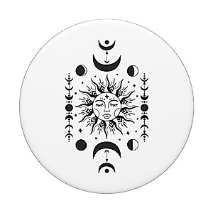 Witchy Sun Moon Celestial Crescent Bohemian Moon PopSockets Swappable PopGrip