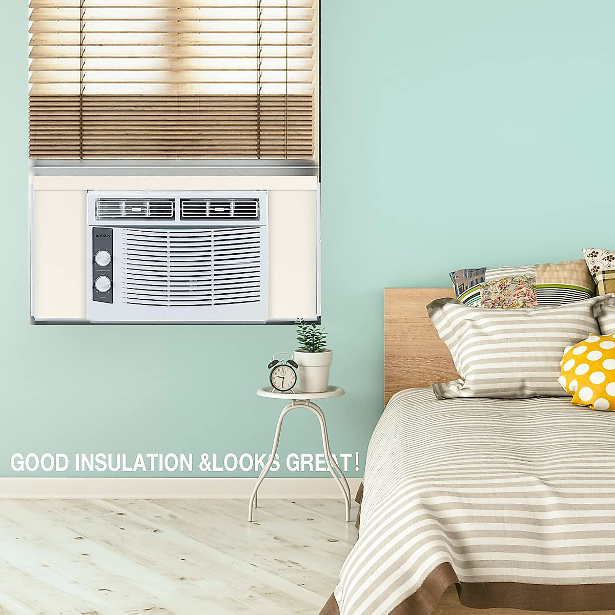 HOXHA AC Side Panels Kits, Air Conditioner Foam Insulation Window Kit 2 Pack, Air Conditioner Accessories Seal, 17 inch×9 inch ×7/8 inch,White