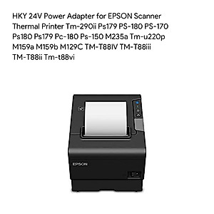 HKY 24V Replacement Charger Power Cord for EPSON Scanner Thermal Printer Tm-290ii Ps179 PS-180 PS-170 Ps180 Ps179 Pc-180 Ps-150 M235a Tm-u220p M159a M159b M129C TM-T88IV TM-T88iii TM-T88ii Tm-t88vi