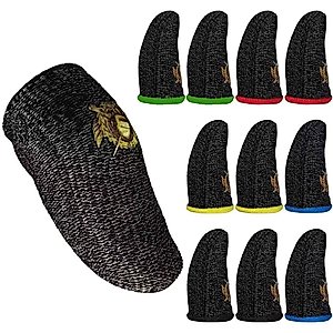 Accro Xtrem PUBG Mobile Finger Sleeve Thumb Gaming Gloves [10 Pack], Silver Fiber Anti-Sweat Cell Phone Finger Sleeve for Call of Duty Mobile/Rules of Survival for iPhone,Android,ipad
