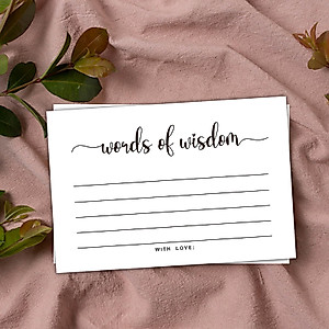 50 Words of Wisdom Advice Cards for Graduation, Marriage, wedding, Use As Bridal or Baby Shower Party Games, Boy or Girl Baby Prediction or Advice Cards. 4" x 6"