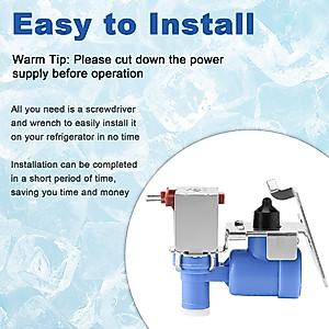 WR57X10033 riv-11ae-2 Refrigerator Icemaker Water Inlet Valve Compatible with G-E Hot-point Ken-more 1/4" Inlet Fitting Icemaker Water Inlet Valve Replaces WR57X0093-1 Year Warranty By Fetechmate