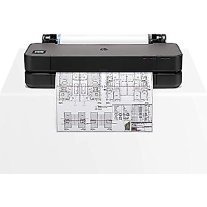 HP DesignJet T250 Large Format Compact Wireless Plotter Printer - 24", with Modern Office Design (5HB06A) (Renewed)