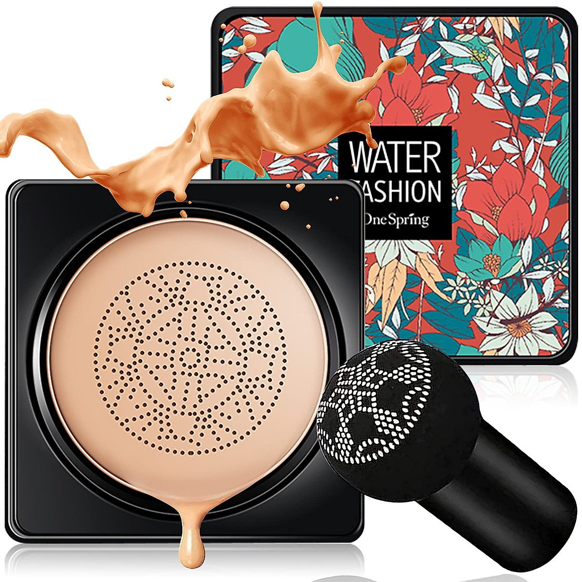 firstfly Mushroom Air Cushion CC Cream, Moisturizing Concealer Makeup Base Primer BB Liquid Foundation