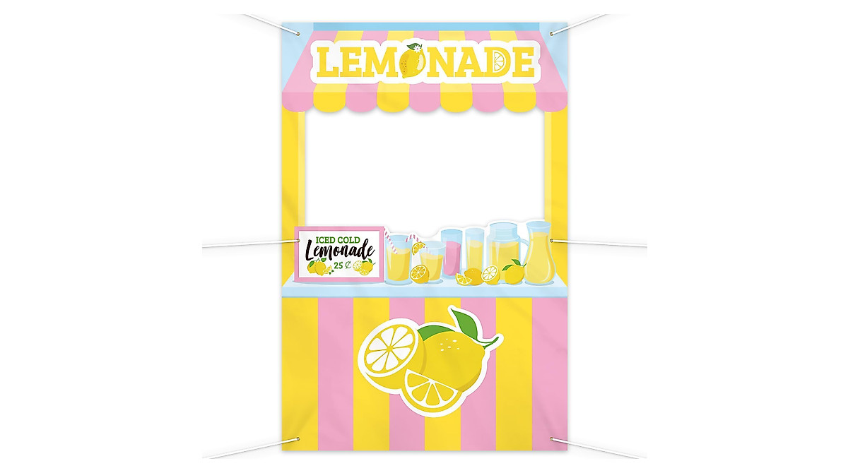 Vansolinne Lemonade Stand Backdrop for Fun Parties