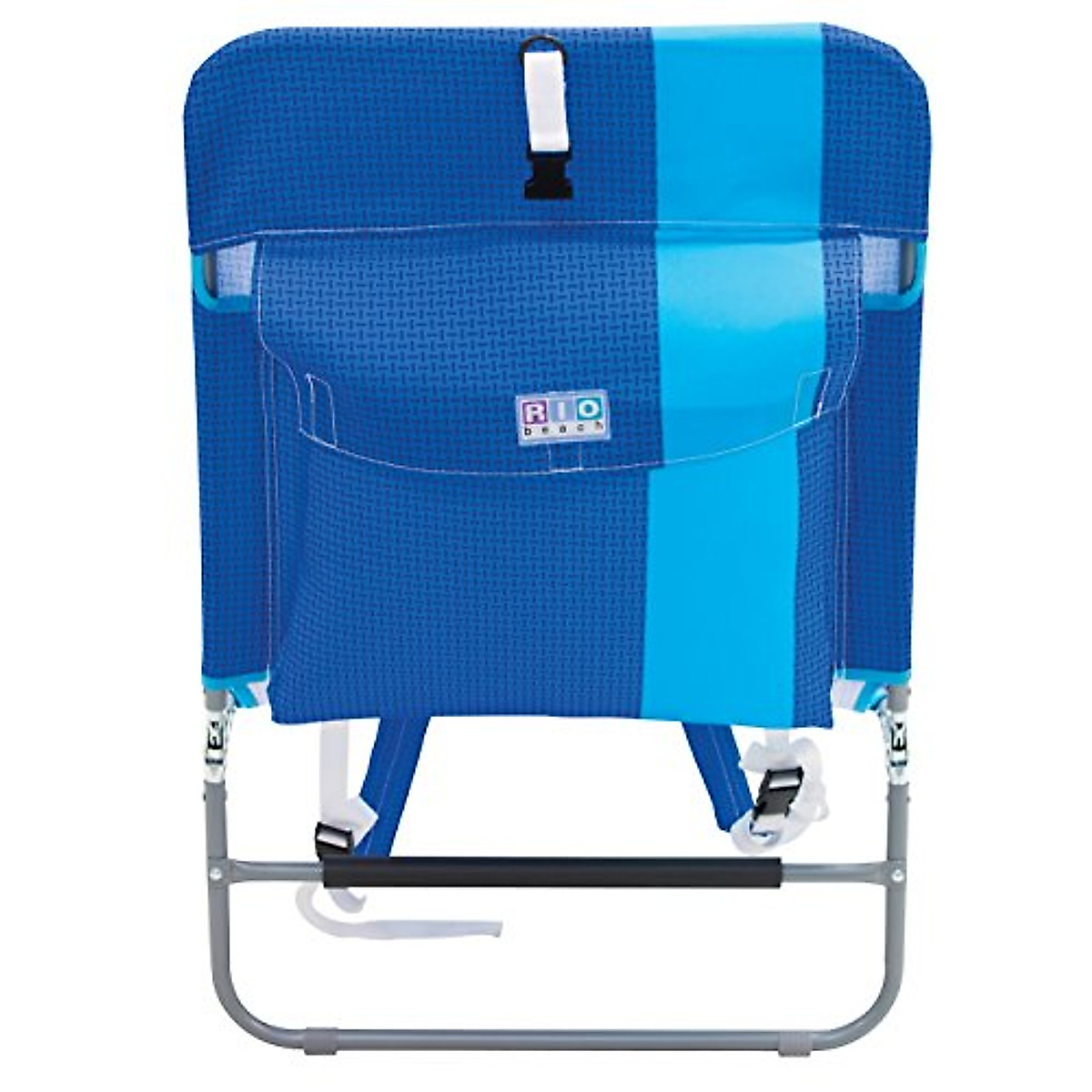RIO beach Portable Folding Backpack Beach Lounge Chair with Backpack Straps and Storage Pouch, Blue Stripe, ·72“ x 22“ x 10"