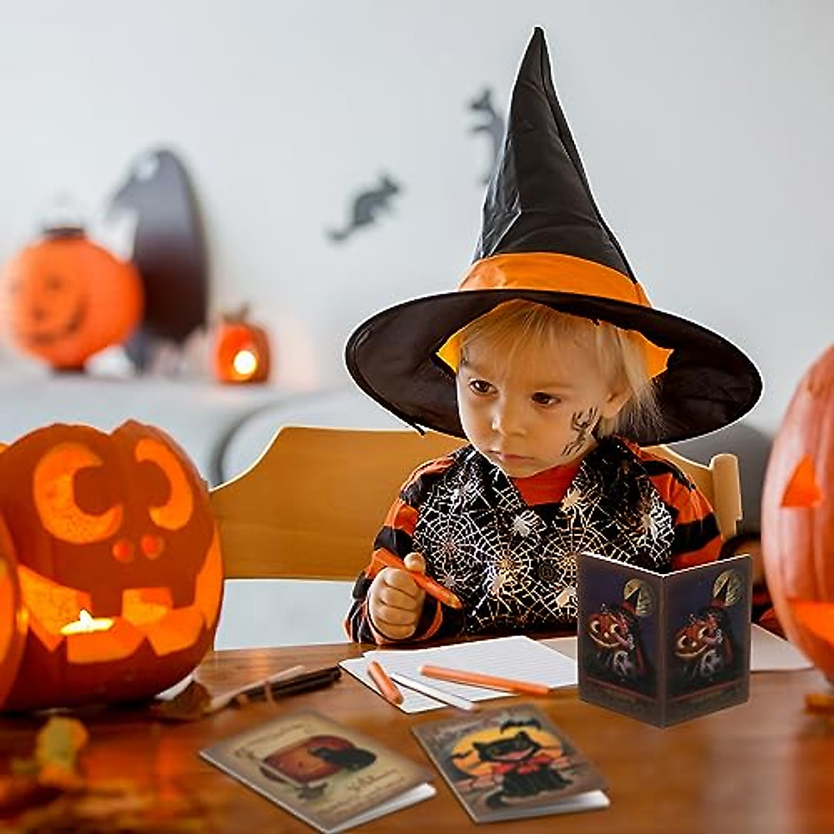 24 Pack Halloween Mini Notepads 24 Styles Small Vintage Notebooks School Supplies 5 x 3.2 Inches Girls Pumpkin Cat Halloween Retro Memo Pad for Kids Students Halloween Stationery Gifts Party Favors