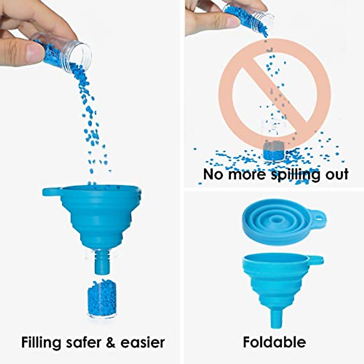 MoeeBtee Diamond Painting Storage Containers, 60 Slots Diamond Painting Accessories and Tools Portable Diamond Painting Organizer, Diamond Art Storage Case Jewelry Beads Storage Box - Blue