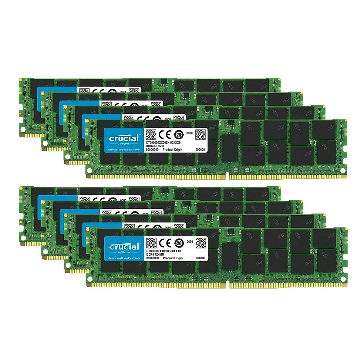 Crucial Bundle with 256GB (8 x 32GB) DDR4 PC4-21300 2666MHz RDIMM (8 x CT32G4RFD4266), Dual Ranked Registered ECC Memory