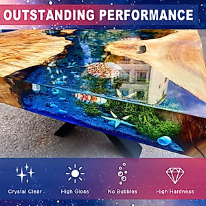 Epoxy Resin, 16OZ Crystal Clear Epoxy Resin Kit, Casting Resin for Art Crafts, Jewelry & Resin Mold, Countertop, Table Top, Wood, No Yellowing & Bubble Free, Easy Mix 1:1 Ratio