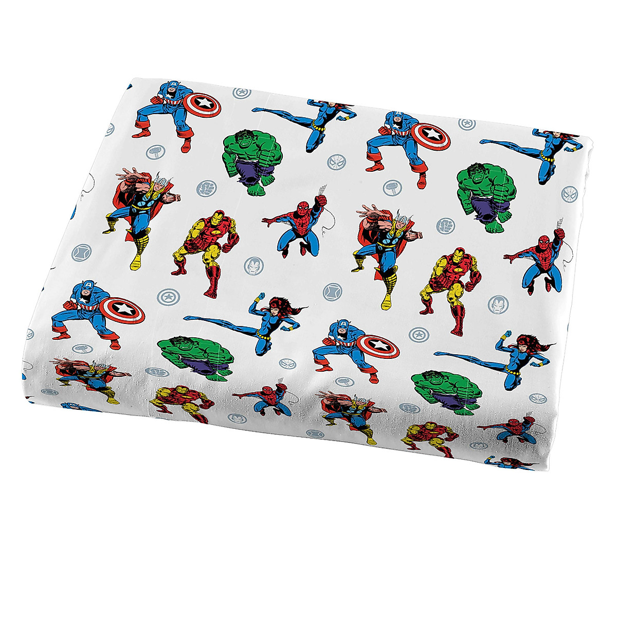Jay Franco Marvel Avengers Fighting Team Full Sheet Set - 4 Piece Set Super Soft and Cozy Kid's Bedding - Fade Resistant Microfiber Sheets (Official Marvel Product)