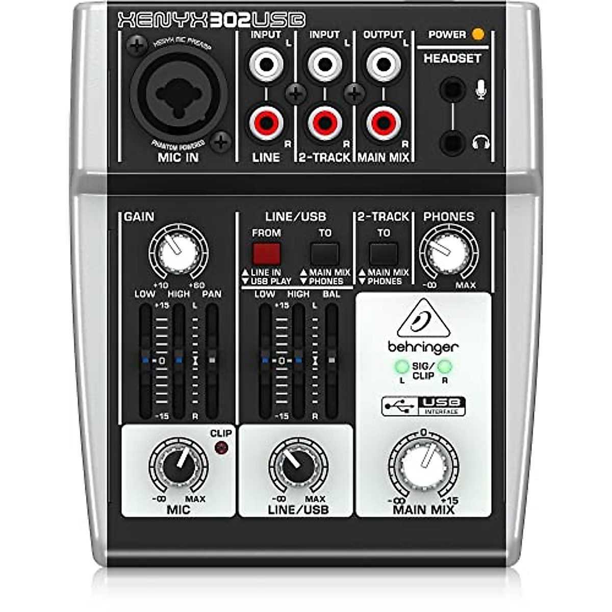 Behringer XENYX 302USB Premium 5-Input Mixer with Mic Preamp and USB/Audio Interface