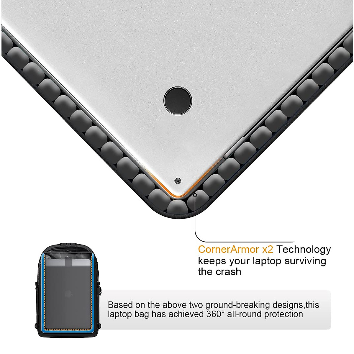 Tzowla Anti-Theft Water Resistant 17.3 Inch Laptop Backpack with USB Charging Port and Lock, Black