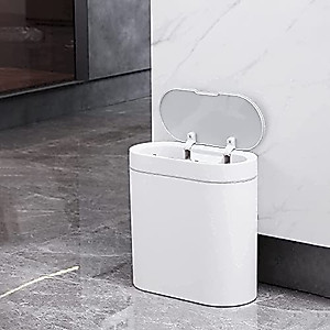 Bundles of 2.5 Gallon Motion Sensor Trash Can and 2.5 Gallon Hanging Trash Can, ELPHECO for Bathroom and Kitchen use