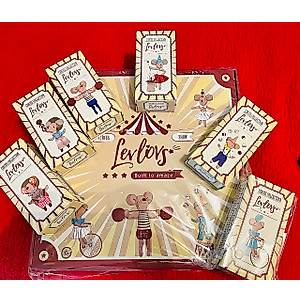 LEVLOVS Christmas Pig Mouse in a Matchbox Danish Design Toy Baby Registry Gift Pig in Ice Cream Truck Linen Toy Plush Toy