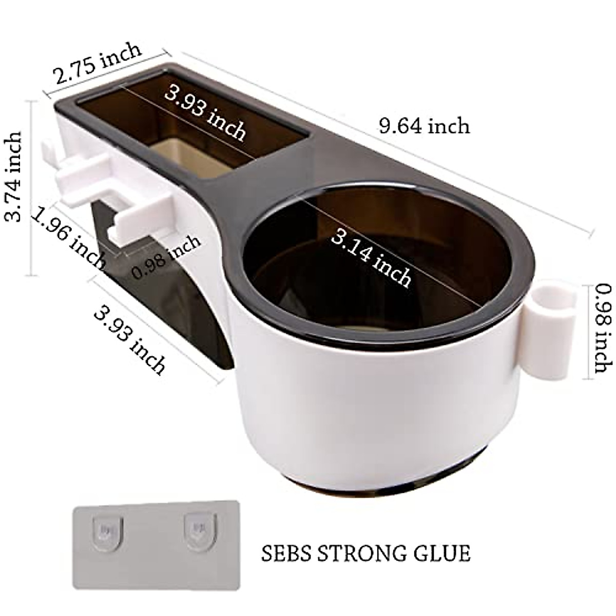 DREAMBOAT Hair Tool Organizer Wall Mount No Drilling Wall Mount Hair Dryer Holder Acrylic,Hair Organizer Storage Comb Bathroom Organizer Black