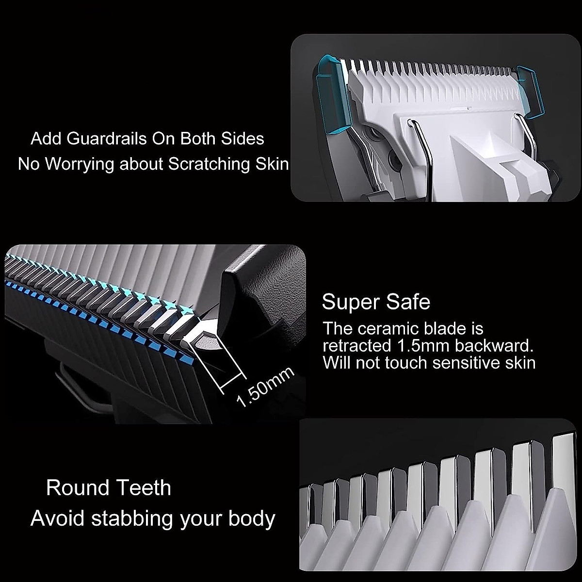 2023 Electric Groin Hair Trimmer, Ball Trimmer for Men Nose Hair Trimmer, Replaceable Ceramic Blade Heads, USB Recharge Dock & Nose Hair Trimmer, Waterproof Wet & Dry Shaving Male Hygiene Razor