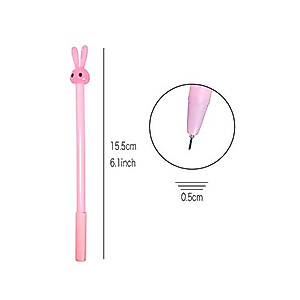 12 Pack Cute Bunny Rabbit Gel Ink Pen 0.5mm Kawaii Office Supplies for Student Easter Christmas