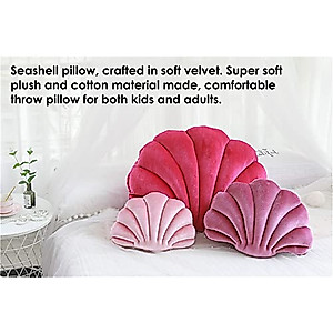 Patty Both Seashell Decorative Pillow Velvet Seashell Throw Pillow, Sea Shell Shaped Throw Pillow Decorative Pillows for Bed Couch Home Office Decor (Pink, Small(12.8*10in 0.3kg))