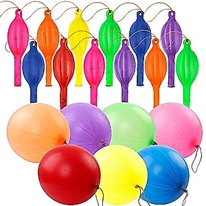 RUBFAC 80 Punch Balloons Punching Balloon Heavy Duty Party Favors For Kids, Bounce Balloons with Rubber Band Handle for Birthday Party