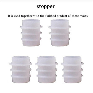 Bottle Stopper Silicone Mold,Crystal Epoxy Wine Bottle Stopper Mold,Reusable Beverage Bottle Stoppers Silicone Molds(5 pcs Cork Cover)