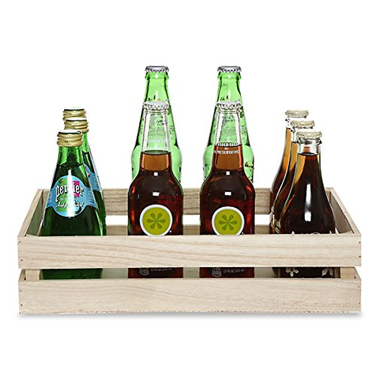 The Lucky Clover Trading Two Slat Rectangular Wood Crate, Natural