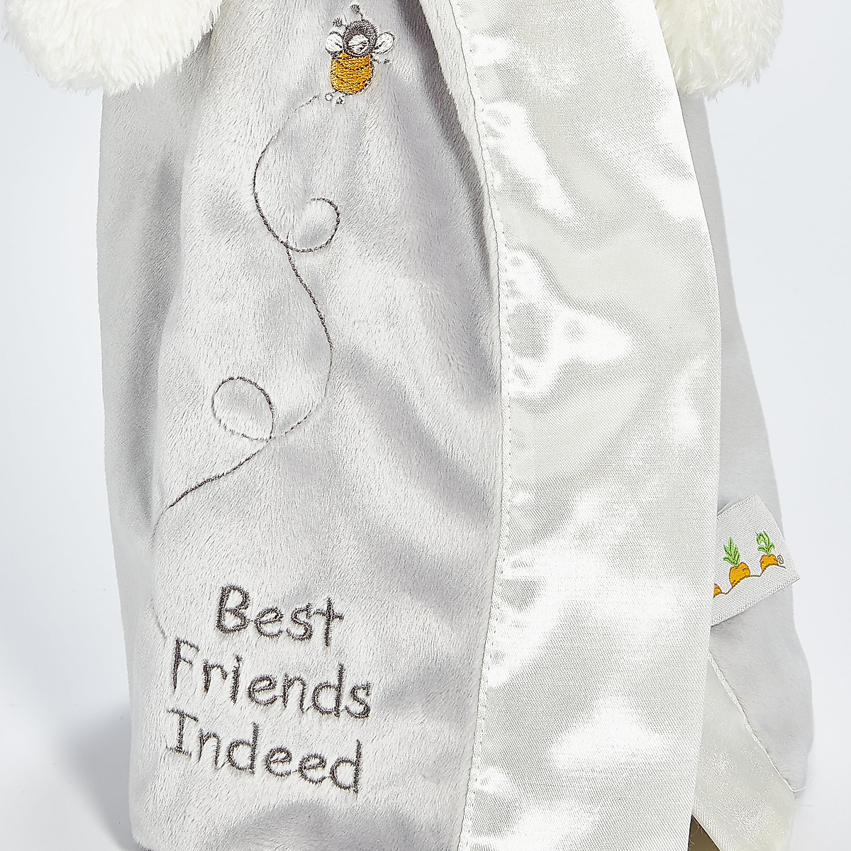 Bunnies By The Bay "Bun Bun Bunny" Buddy Blanket - 16" Stuffed Bunny and Baby Security Blanket - Super Soft Velour with Satin Lining