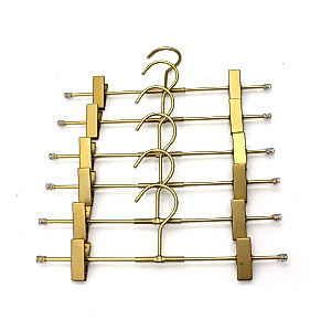20Pack Koobay 11.8" Gold Aluminium Hangers Stainless Bottom Adjustable Clips Pants Skirt Trousers Clothes Metal Hangers