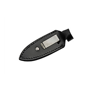 Sczo Supplies 7.5" Black Wood Handle Full-Tang Outdoor Spear-Point Hunting Knife (203403)