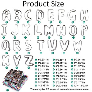 3 Inch Biscuit Cutter for Baking, 26 PCS Halloween Christmas Alphabet Cookie Cutters Set, Stainless Steel Metal Letter Cookie Cutters, Baking Tool for Birthday Cake, Holiday, Party, Gift