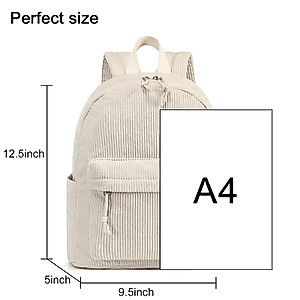 LEDAOU Mini Backpack Women Girls Corduroy Casual Bookbags Cute Small Backpack Purse Fashion Lightweight Daypack School Travel Bag 2PCS