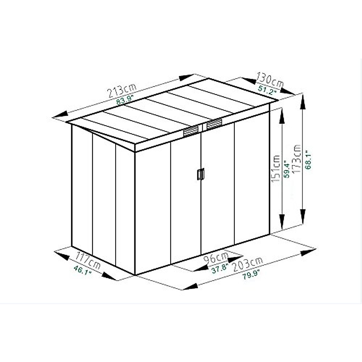 Goplus 4' X 7' Outdoor Storage Shed Garden Sliding Door Outside Tool House (Gray)