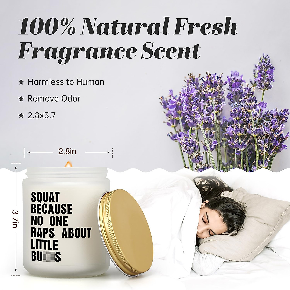 Motivational Fitness Gift for Gym Enthusiast - Inspirational Gifts for Workout Exercise Sports Lover, Encouragement Presents for Friend Women Men Her, Funny Lavender Candle for Christmas Birthday