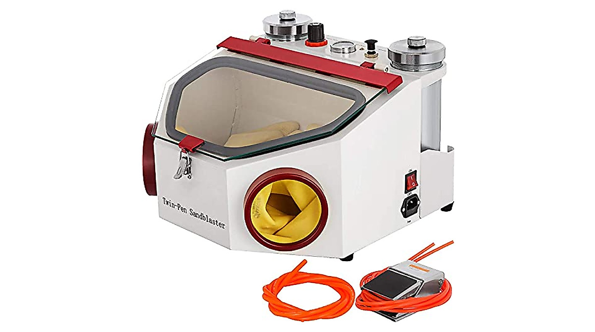 EustomA Twin Double Pen Sandblaster Lab Equipment