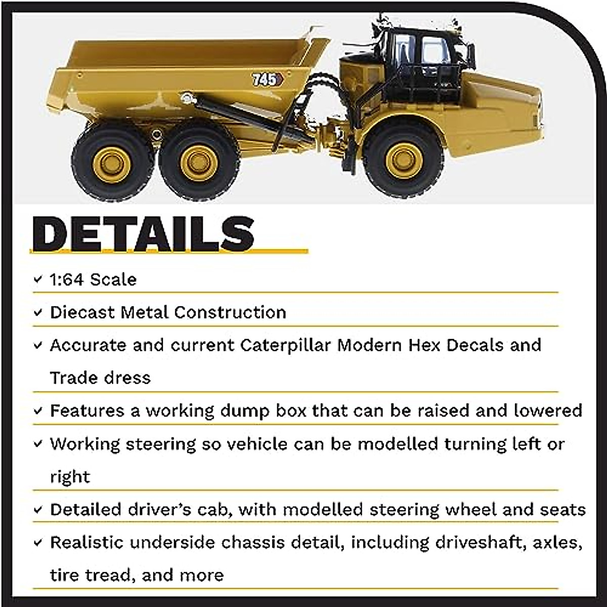 Diecast Masters 85639 Caterpillar 745 Articulated Truck 1/64 Scale Diecast Model