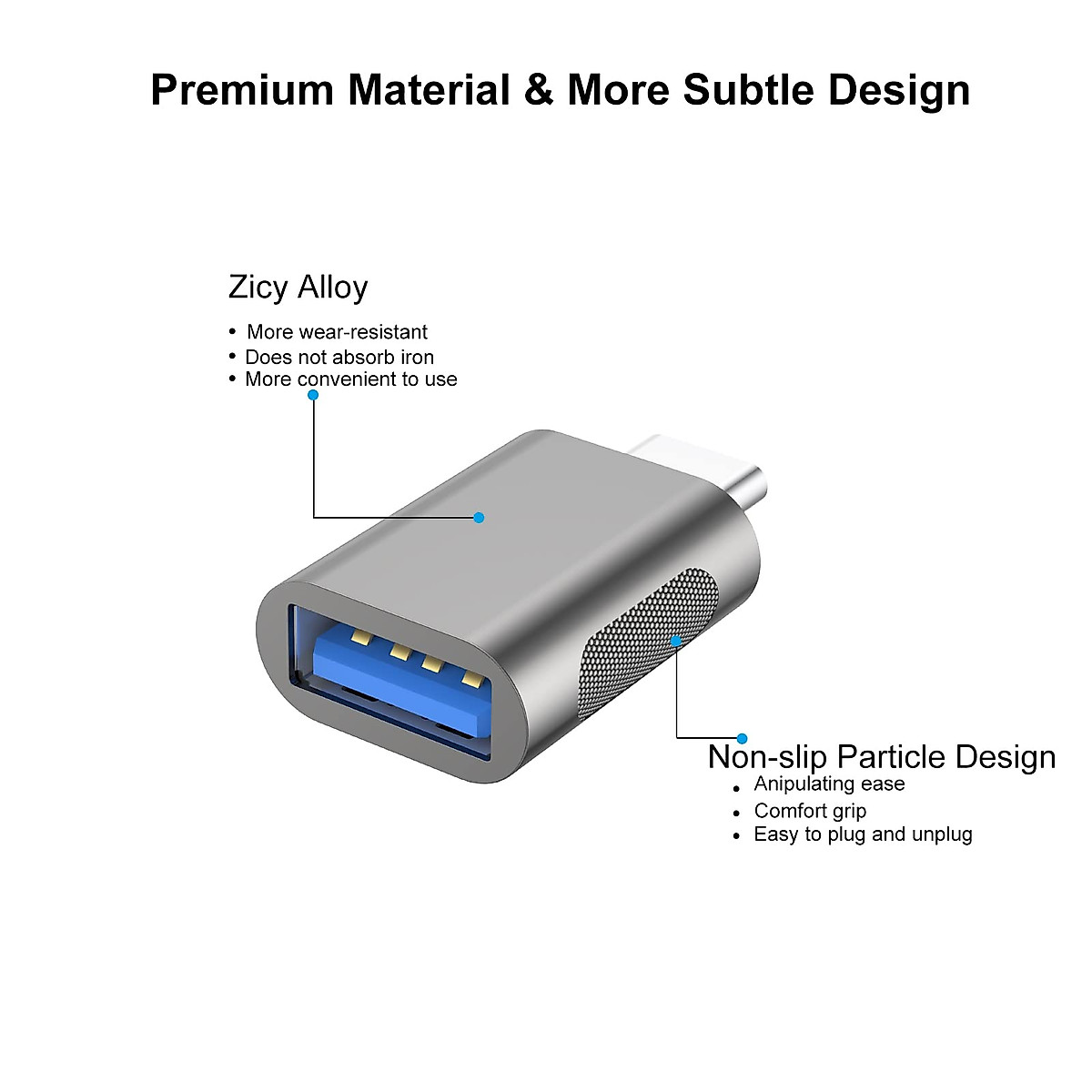 UV-CABLE USB C Male to USB Female Adapter 2-Pack, Type A to USBC Charger Cable Power Converter for iPhone, Mini Max, Samsung, i-Watch Series, Afor Laptops Oculus Quest Link Logitech StreamCam, etc
