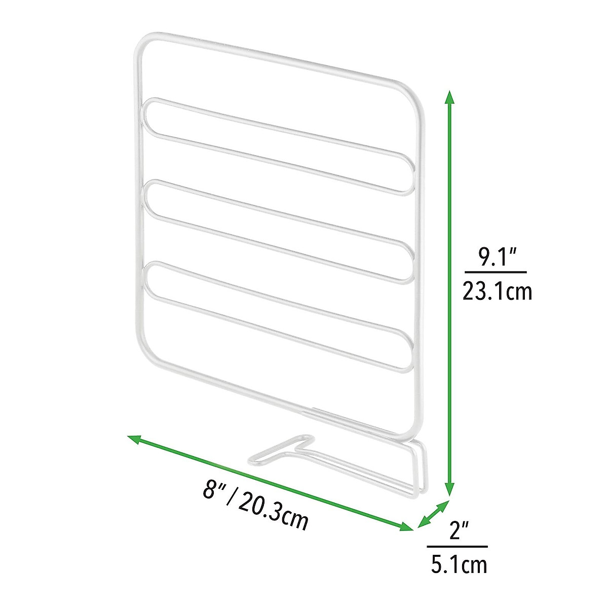 mDesign Versatile Metal Wire Closet Shelf Divider and Separator for Storage and Organization in Bedroom, Bathroom, Kitchen and Office Shelves - Easy Install, 4 Pack - White