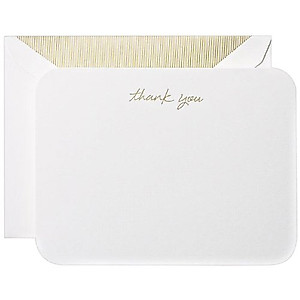 Crane & Co. Round Corner Thank You Cards (CT6301),Pearl White