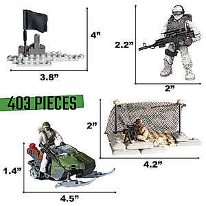 Special Forces Mini Action Figures Includes 3 Army Building Sets with 9 soldiers Arctic Troopers Snowmobile Scout Desert Squad Special Troops Toy Gifts 10+ Kids & parents - Quality Family Time 403 Pcs