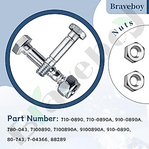 12 Pack 710-0890 Shear Pins With Nuts Compatible with MTD Craftsman Cub Cadet Troy-Bilt Snowblower 910-0890A 7100890 9100890 - 710-0890A Shear Bolt 5/16-18 x 1.5, Fits Two-Stage Snow(2004 & Prior)